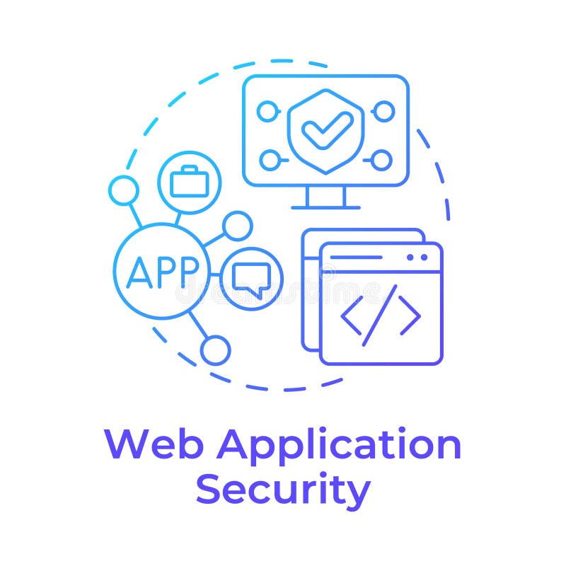 Web Application Security Blue Gradient Concept Icon Stock Illustration