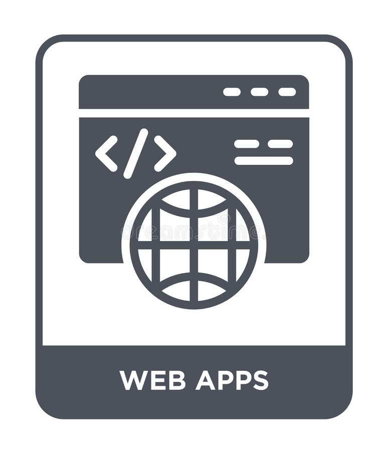 Web Apps Icon in Trendy Design Style. Web Apps Icon Isolated on White ...
