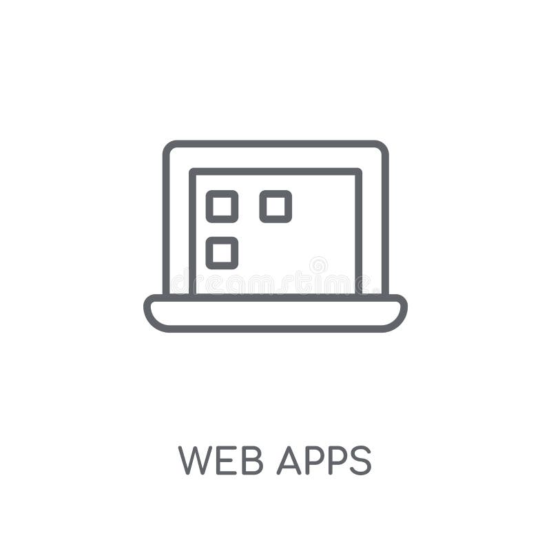 Web APPS Linear Icon. Modern Outline Web APPS Logo Concept on Wh Stock ...