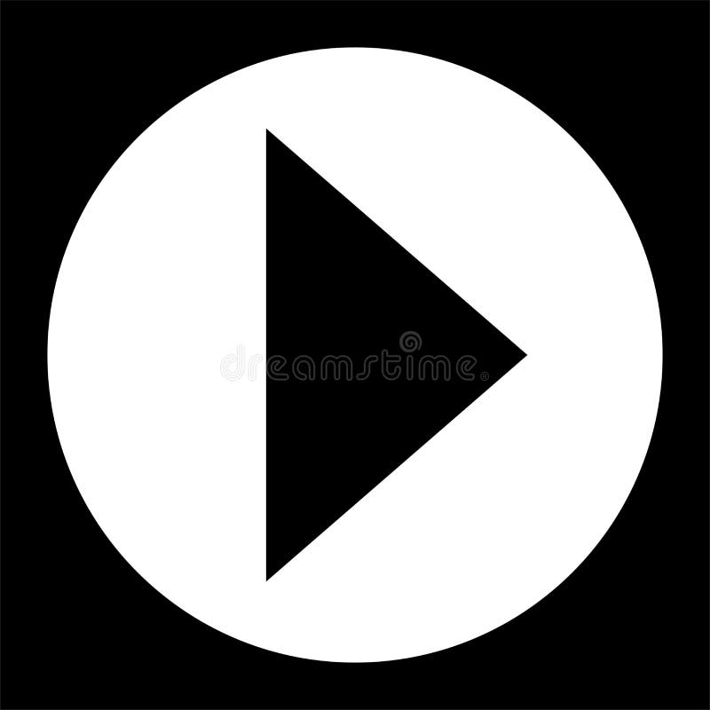Arrow Icon Forward Play Button Black in White Background Rounded Stock ...