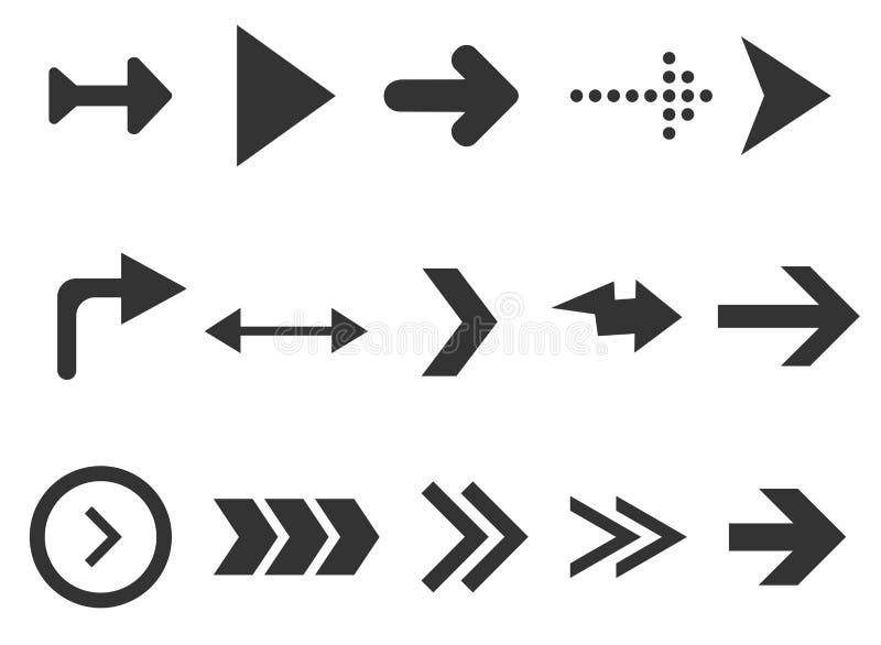 Web Arrows Sign Set Isolated on White Background. Collection for Web ...