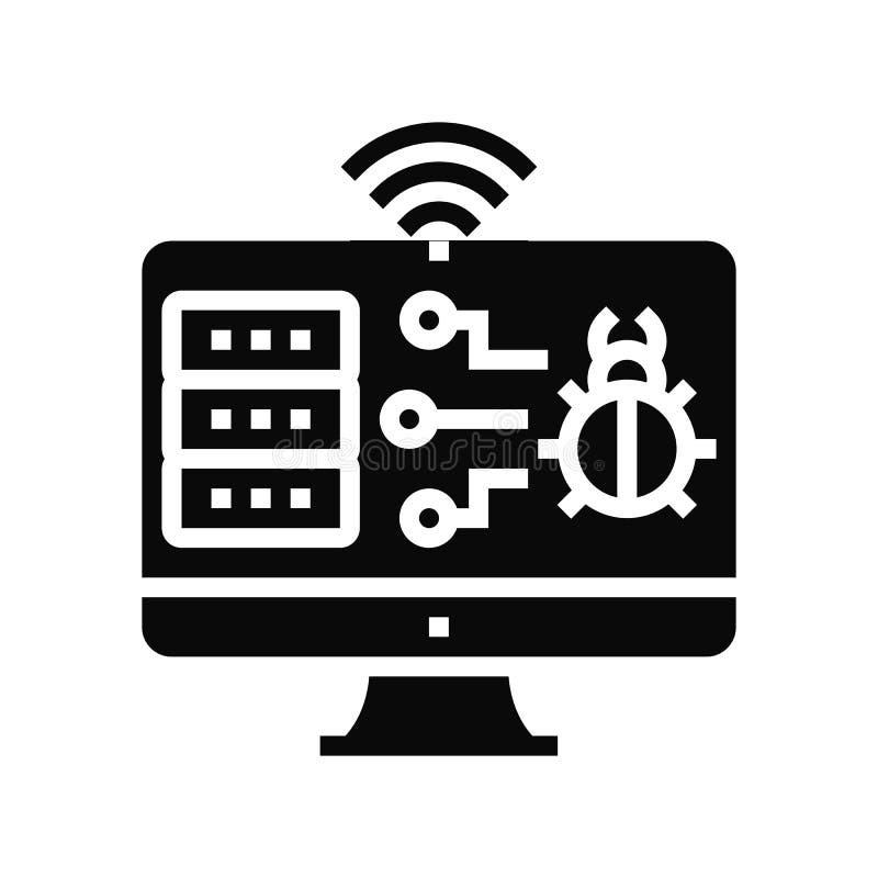 Web Attacks Glyph Icon Vector Illustration Stock Vector - Illustration ...