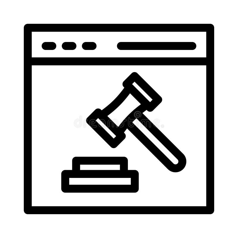 Premium Set of Auction Line Icons. Stock Vector - Illustration of ...