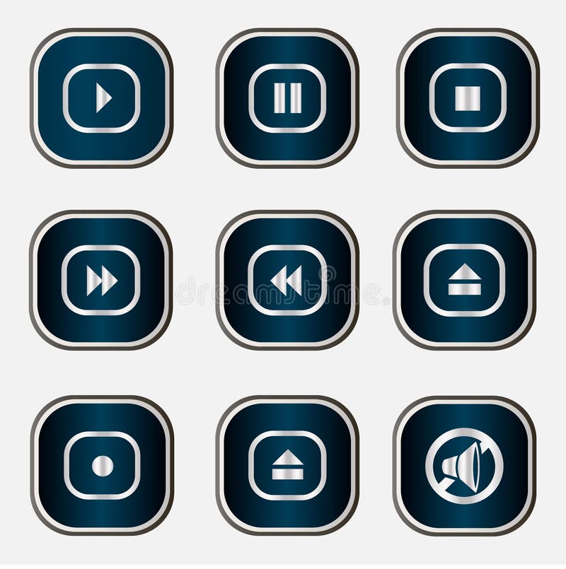 Audio buttons. stock vector. Illustration of audio, icons - 12558992