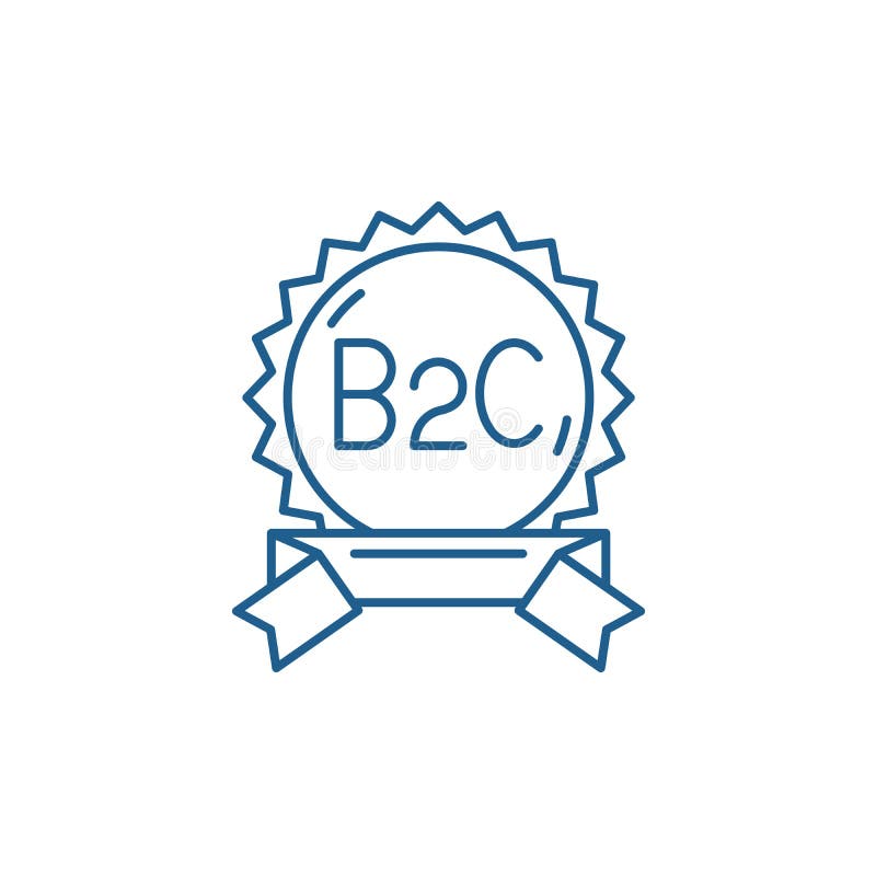 B2c Line Icon Concept. B2c Flat Vector Symbol, Sign, Outline ...
