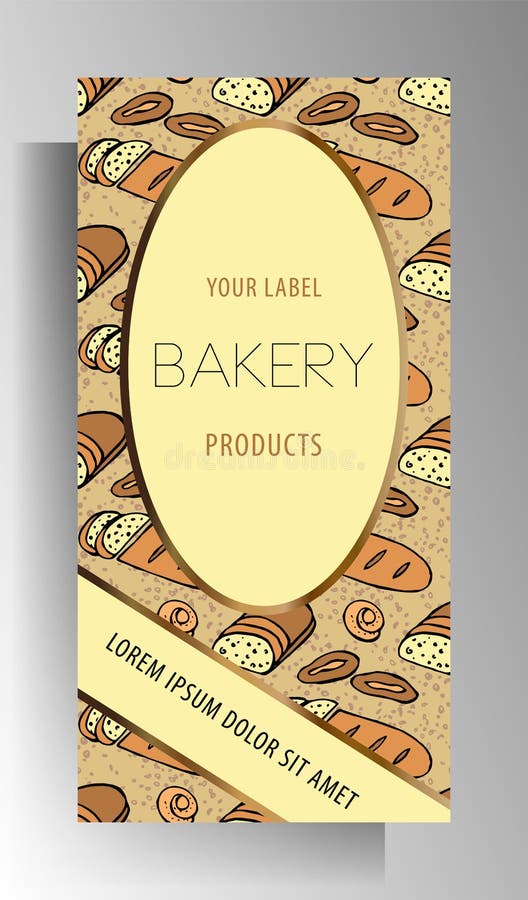 Bakery Shop Banner Template Design. Hand Drawn Stock Illustration ...
