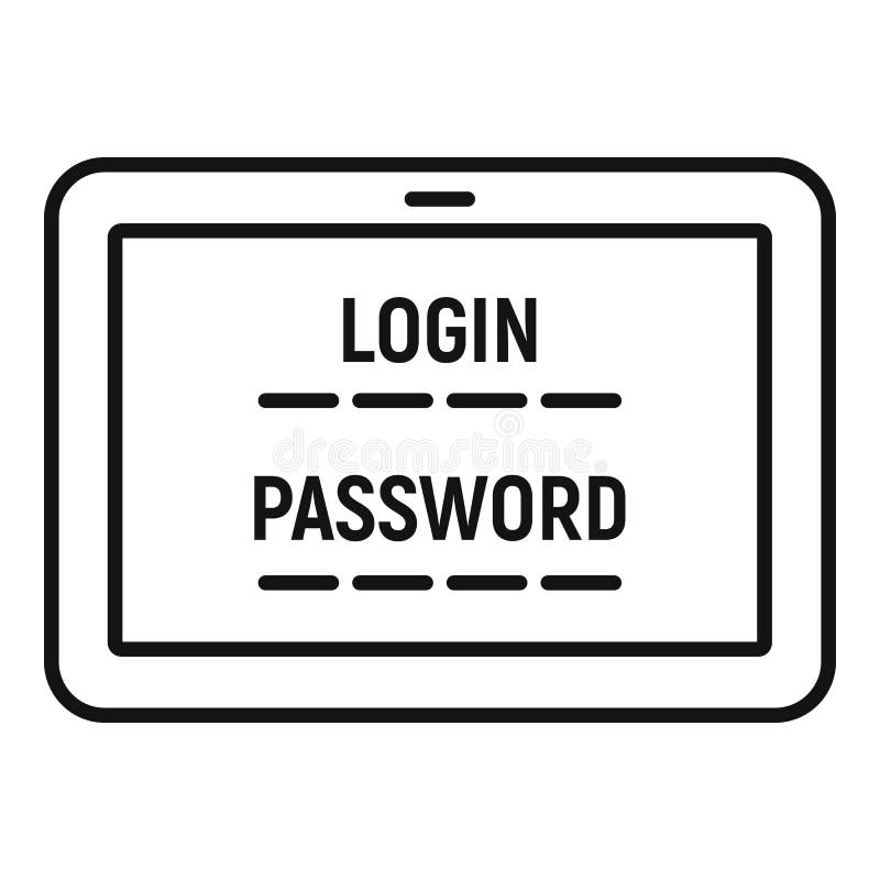 Web Bank Login Icon, Outline Style Stock Vector - Illustration of ...