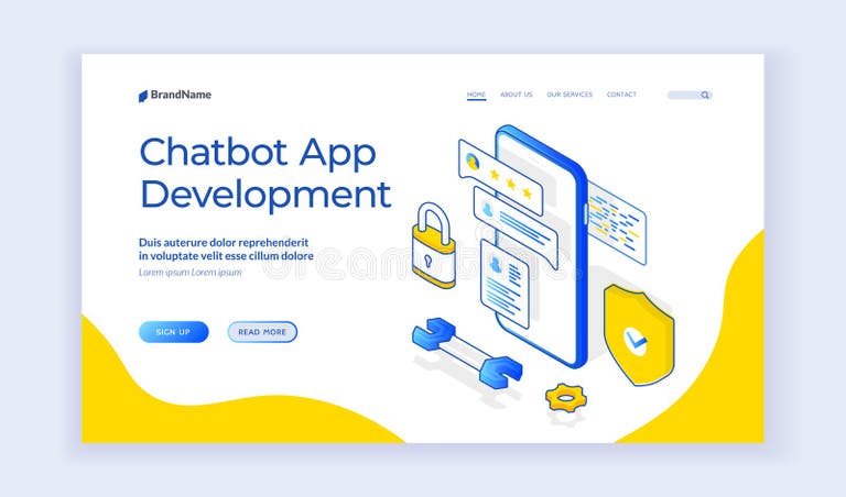 Web Banner Advertising Chatbot App Development Service Stock Vector ...