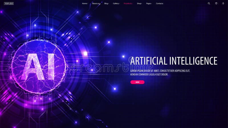 Web Banner with Artificial Intelligence Computer Database Concept ...