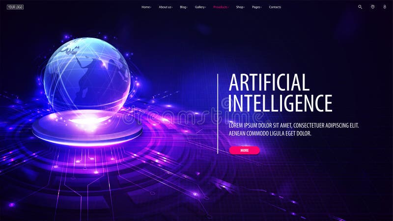 Web Banner with Artificial Intelligence Computer Database Concept ...