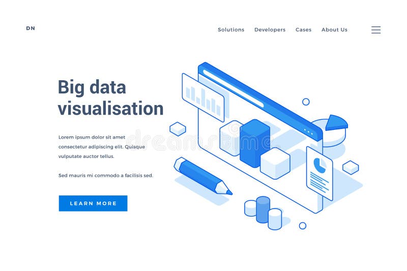 Web Banner for Big Data Visualization Service Stock Vector ...