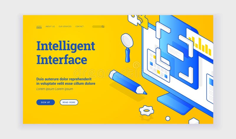 Web Banner for Contemporary Intelligent Interface Advertisement Stock ...