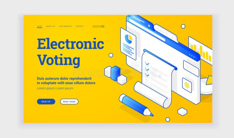 Web Banner for Convenient Electronic Voting Service Stock Vector ...