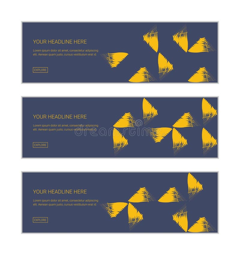 Web Banner Design Template Set Consisting of Abstract Background ...
