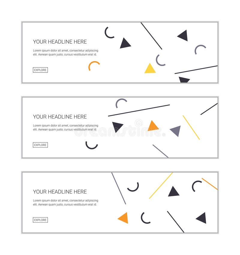 Web Banner Design Template Set Consisting of Abstract Background ...