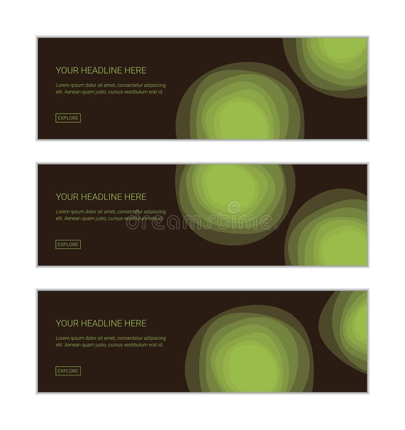 Web Banner Design Template Set Consisting of Abstract Background ...