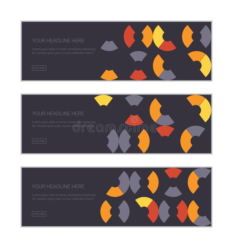 Web Banner Design Template Set Consisting of Abstract Background ...