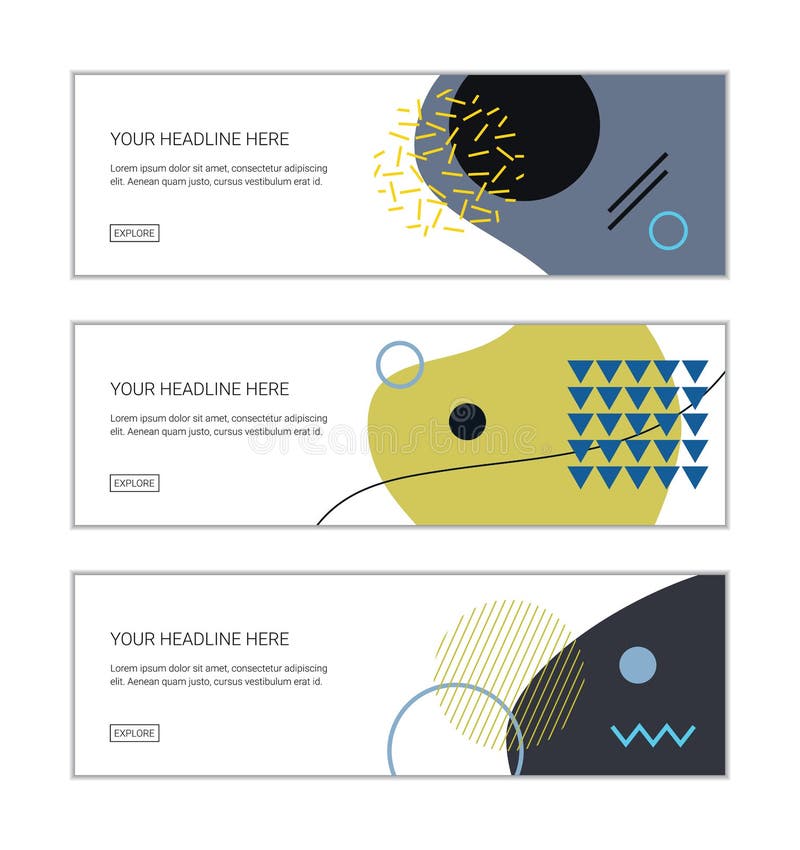 Web Banner Design Template Set Consisting of Abstract Backgrounds Made ...