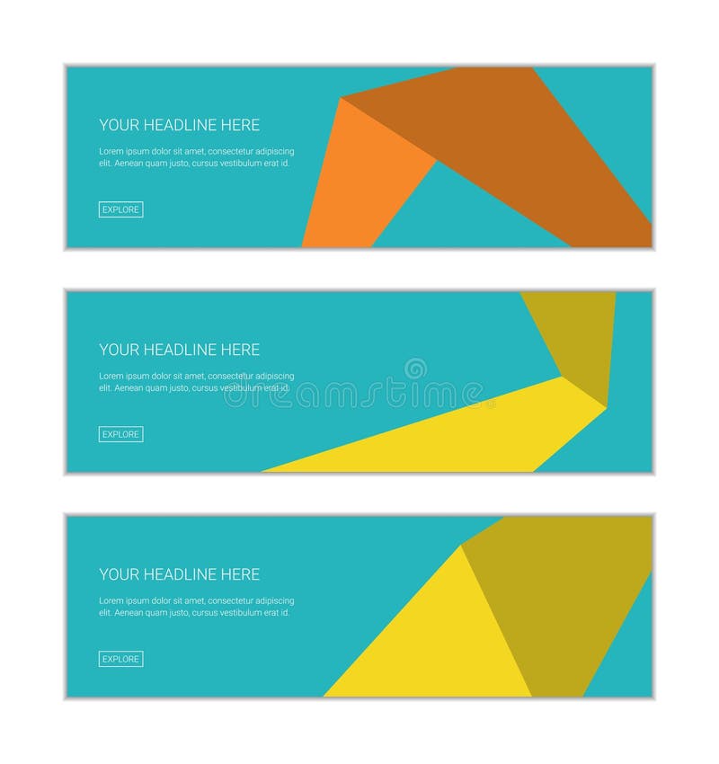 Web Banner Design Template Set Consisting of Abstract Backgrounds Made ...