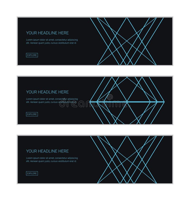 Web Banner Design Template Set Consisting of Abstract Backgrounds Made ...