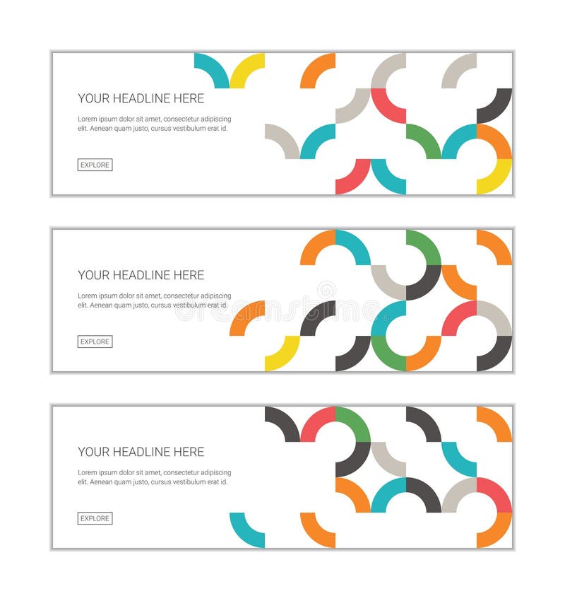 Web Banner Design Template Set Consisting of Abstract, Patterns Stock ...