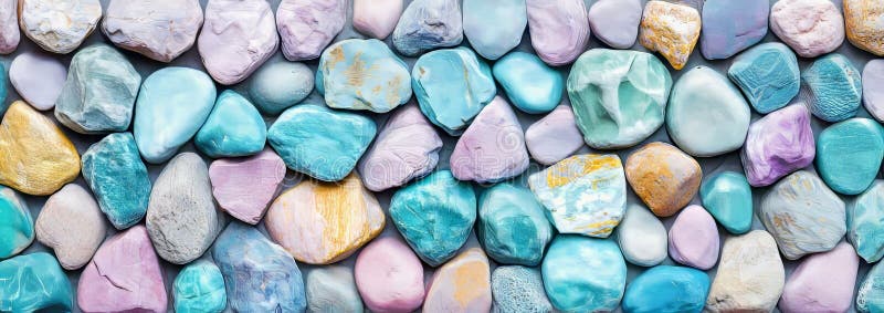 Web Banner Featuring a Smooth, Abstract Background of Round Sea Pebbles ...
