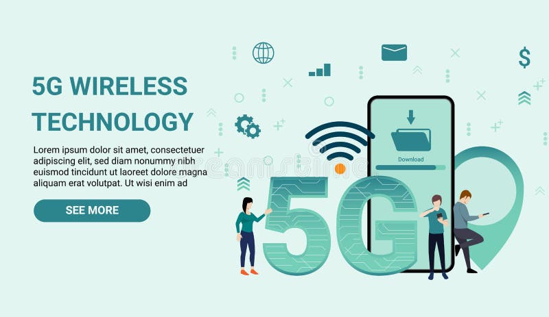 Web Banner, 5G Network Technology Vector Illustration Stock Vector ...