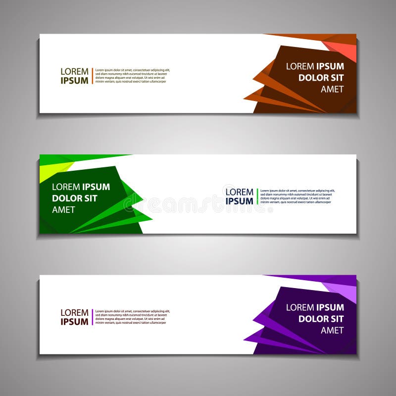 Web Banner Header Footer Background Template Mockup. Modern Abstract ...