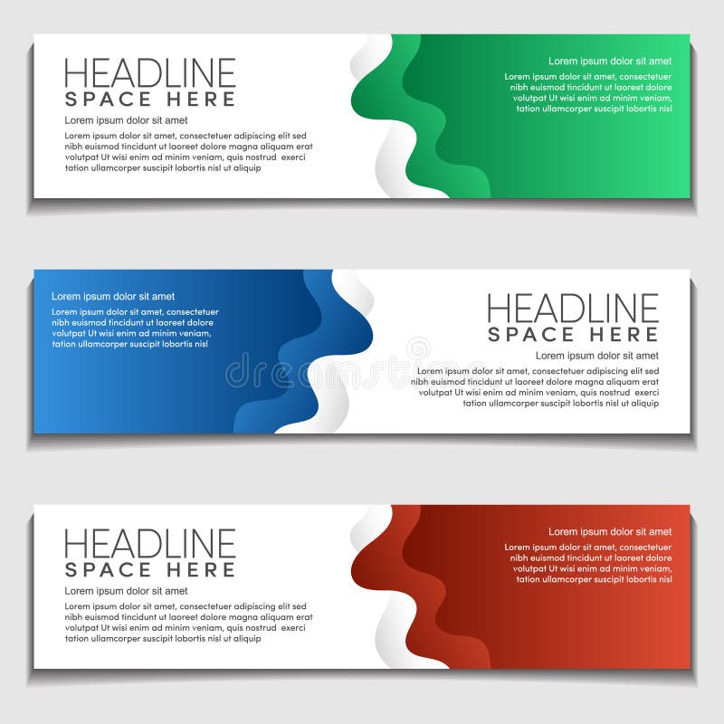 Web Banner Header Footer. Wavy Wave Shape Modern Abstract Design ...