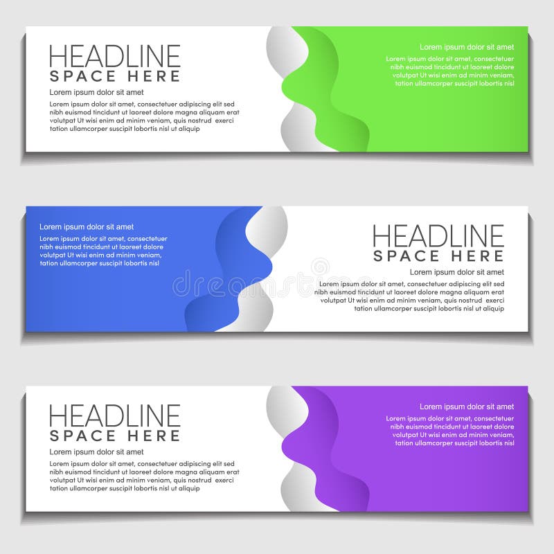 Web Banner Header Footer. Wavy Wave Shape Modern Abstract Design ...