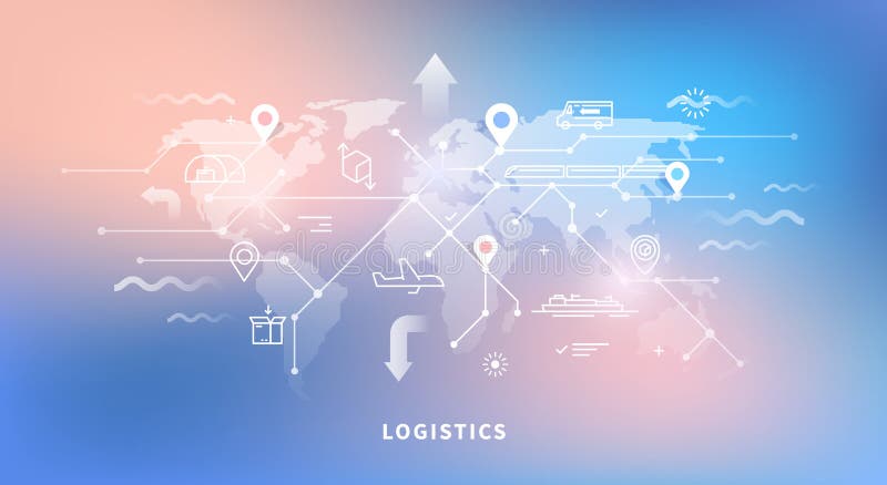 Web banner of logistics stock vector. Illustration of goods - 69057193