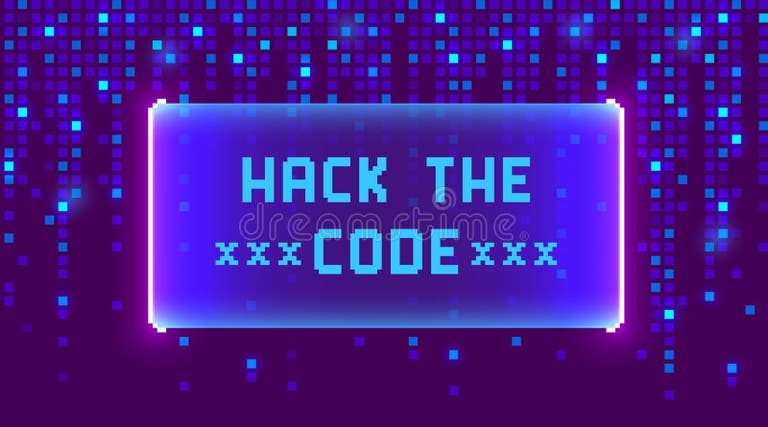 Web Banner with Phrase Hack the Code. Concept of Cyber Attack, System Hack or Cyber Crime Stock ...