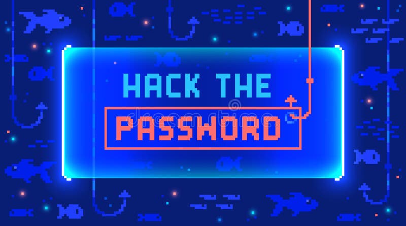 Web Banner with Phrase Hack the Password. Concept of Phishing, Invasion ...