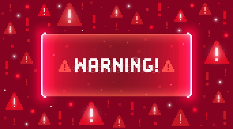 Web Banner with Phrase Warning. Concept of Attention, Alert, Danger ...