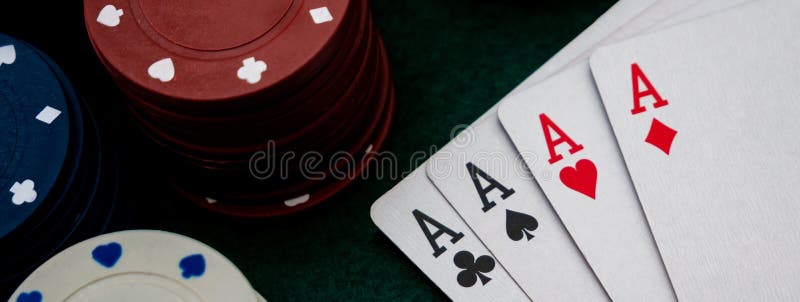 Web Banner Poker Game Table, Four Aces Stock Image - Image of table ...