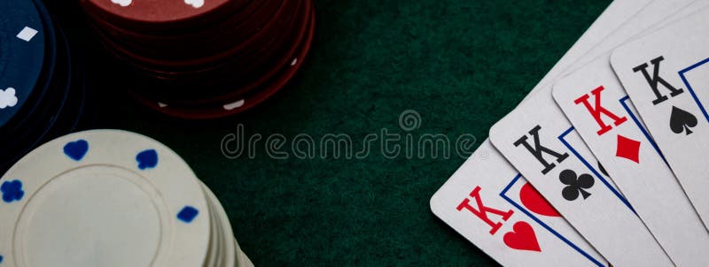 Web Banner Poker Game Table, Four Kings Stock Image - Image of hand ...