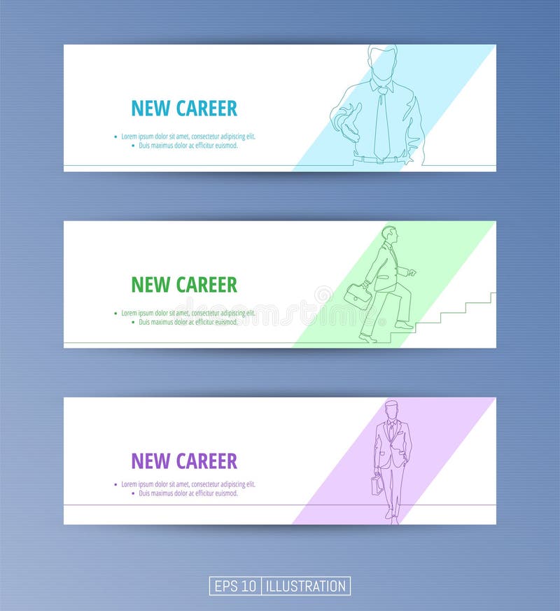 Set of Banners. Continuous Line Drawing of Restaurant Symbols. Editable ...