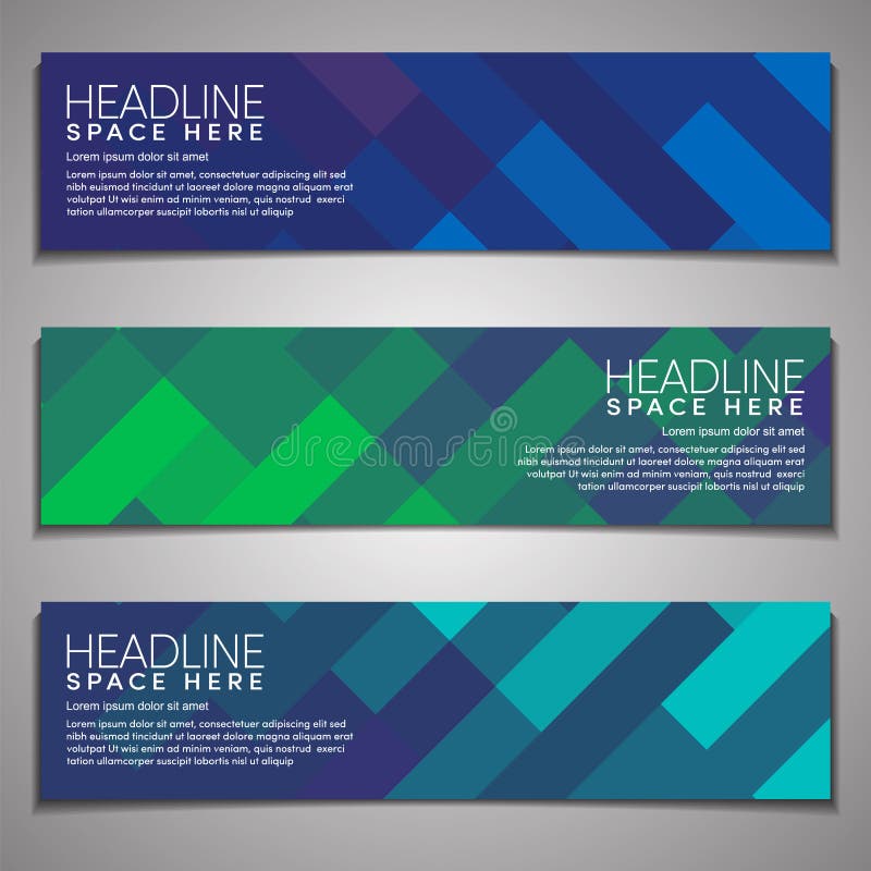 Web Banner Set Colorful Mosaic Covers Design Minimal Geometric Pattern ...