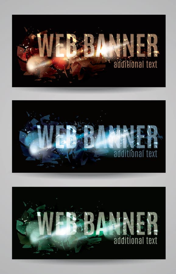 Web Banner with Shattered Effect Collection Stock Vector - Illustration ...