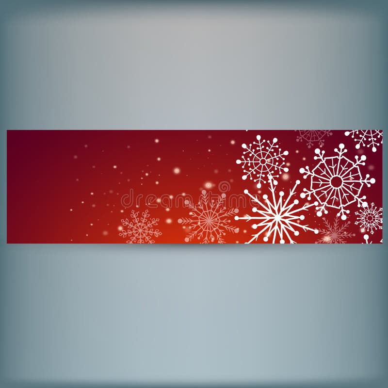 Web Banner with Snowflakes. Vector Illustration Stock Illustration ...