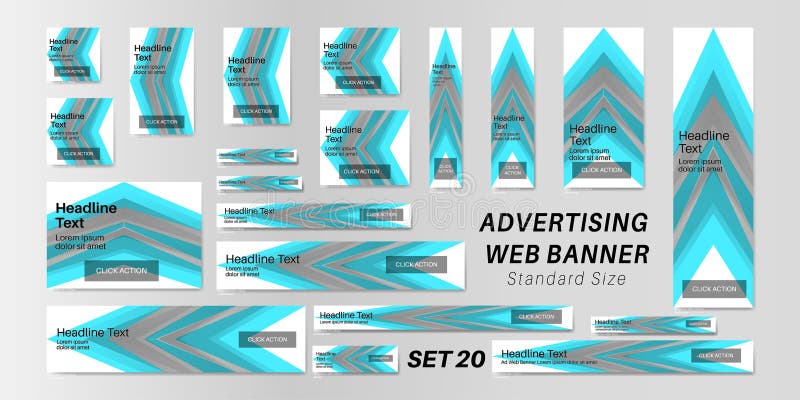 Web Banner Standard Size, Abstract Vector Background for Advertising ...