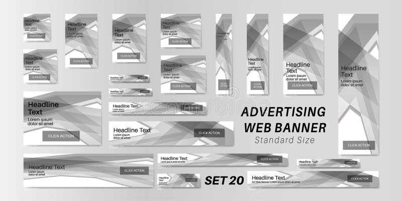 Web Banner Standard Size, Abstract Vector Background for Advertising ...