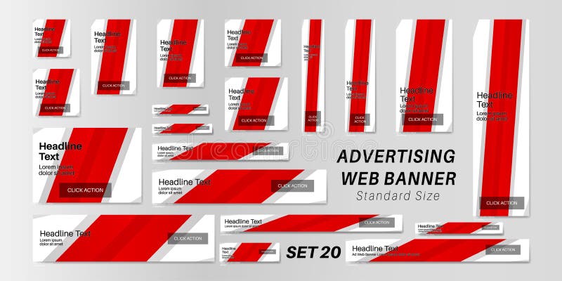 Web Banner Standard Size, Abstract Vector Background for Advertising ...