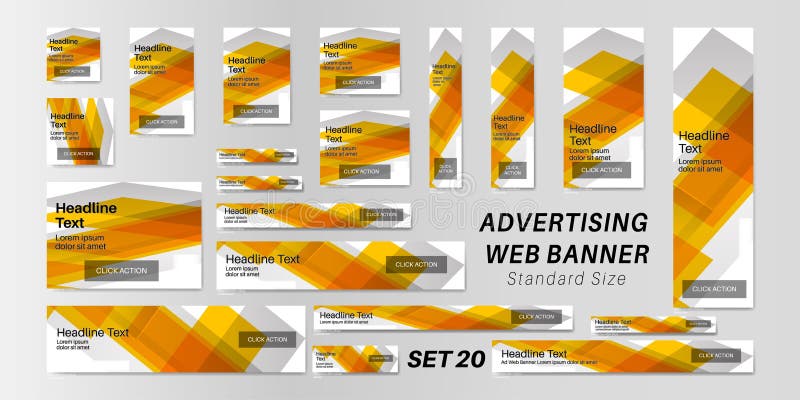 Web Banner Standard Size, Abstract Vector Background for Advertising ...