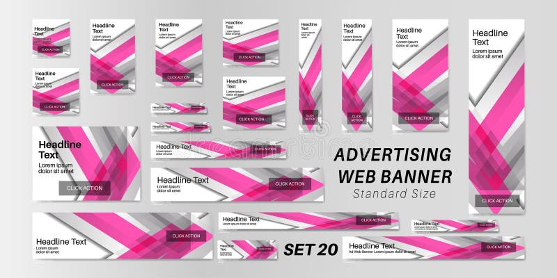 Web Banner Standard Size, Abstract Vector Background for Advertising ...