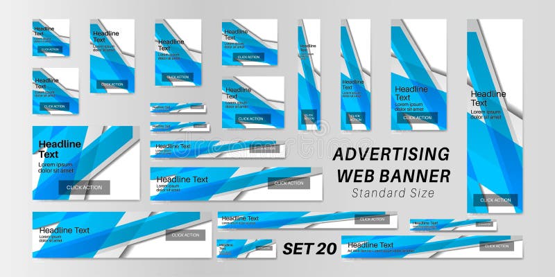 Web Banner Standard Size, Abstract Vector Background for Advertising ...
