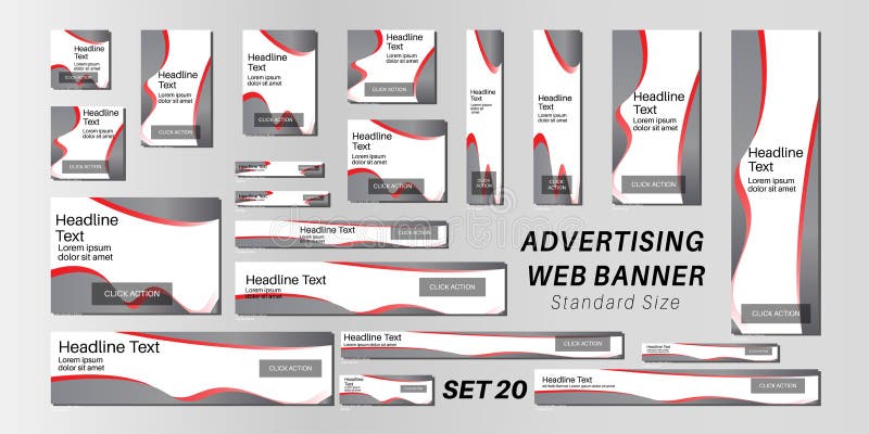 Web Banner Standard Size, Abstract Vector Background for Advertising ...