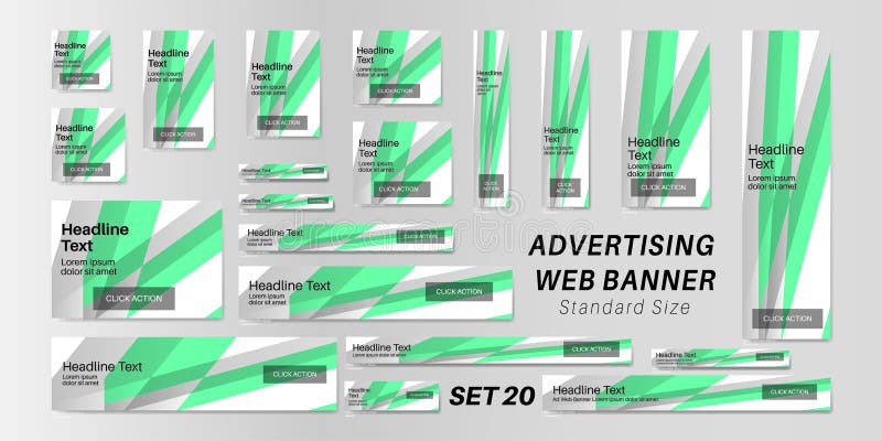 Web Banner Standard Size, Abstract Vector Background for Advertising ...