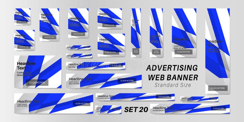 Web Banner Standard Size, Abstract Vector Background for Advertising ...