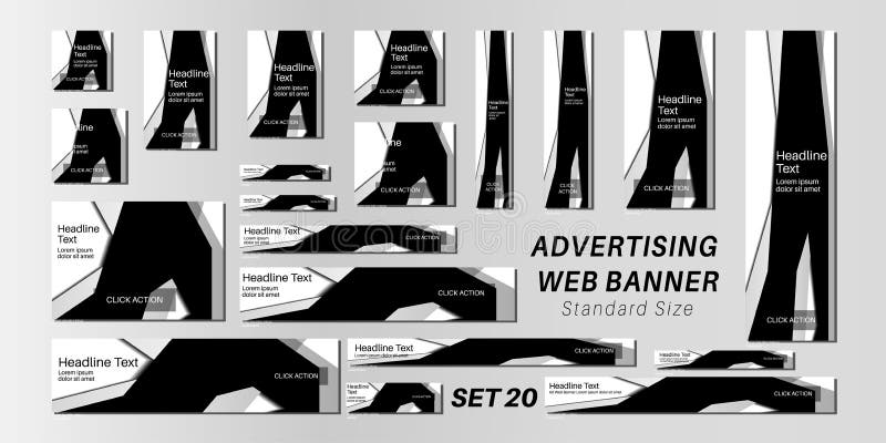 Web Banner Standard Size, Abstract Vector Background for Advertising ...